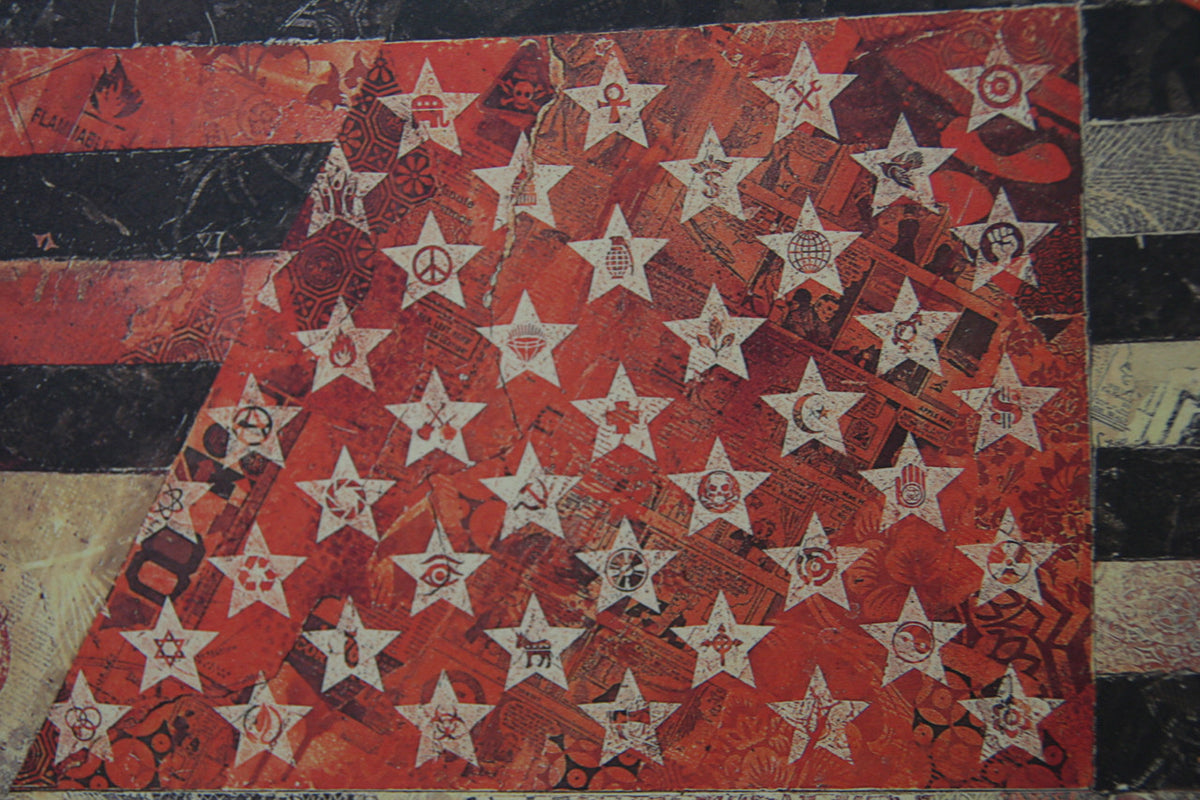 Shepard Fairey Mayday Flag original print – Blackline Gallery