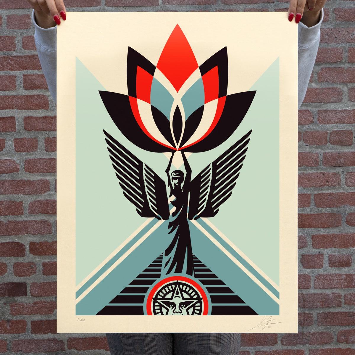 Shepard Fairey - Lotus Angel - Original Print – Blackline Gallery