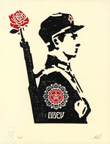 Shepard Fairey - Rose Soldier - Letterpress original print – Blackline ...