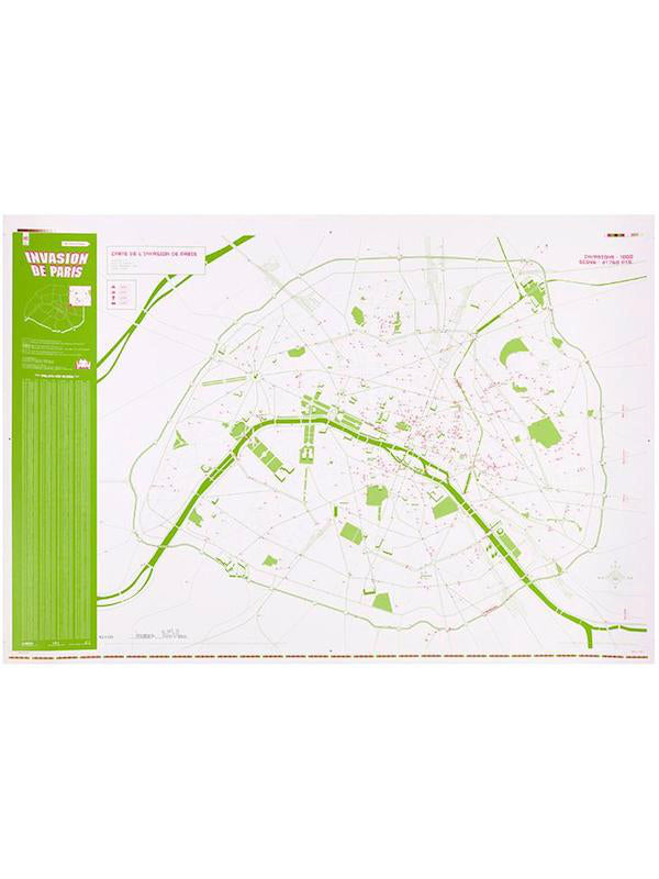 Space Invader Map Of Paris original print – Blackline Gallery